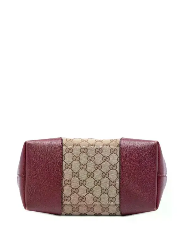 Gucci Gg Canvas Bree Fold Over Tote Satchel - Red