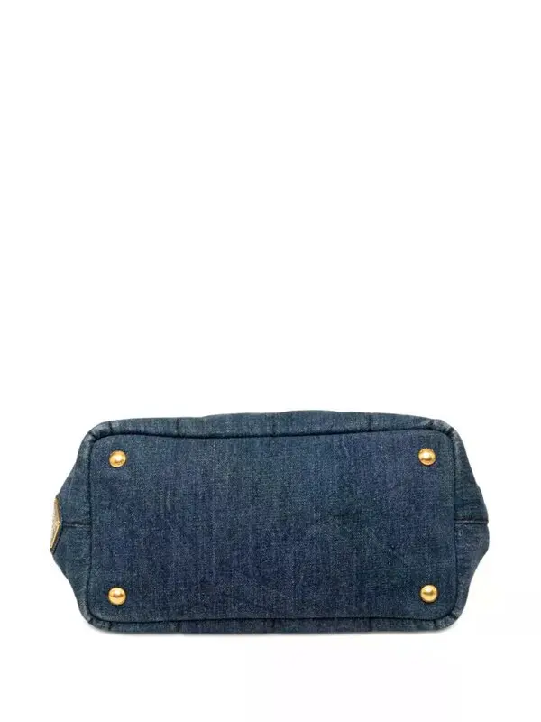 Prada Denim Canapa Logo Satchel