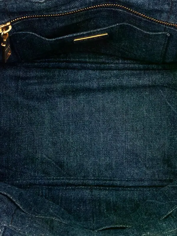 Prada Denim Canapa Logo Satchel
