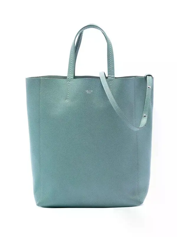 Celine Grained Calfskin Vertical Cabas Tote Satchel - Blue