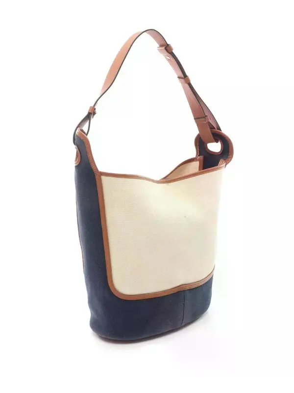 Loewe Anagram Canvas And Leather Hobo Bag - Neutrals
