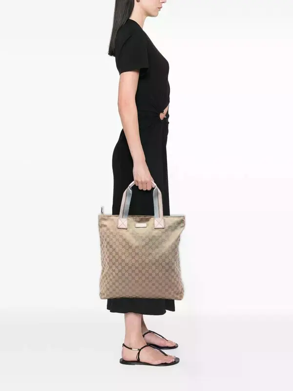 Gucci Gg Canvas Web Vertical Tote Bag