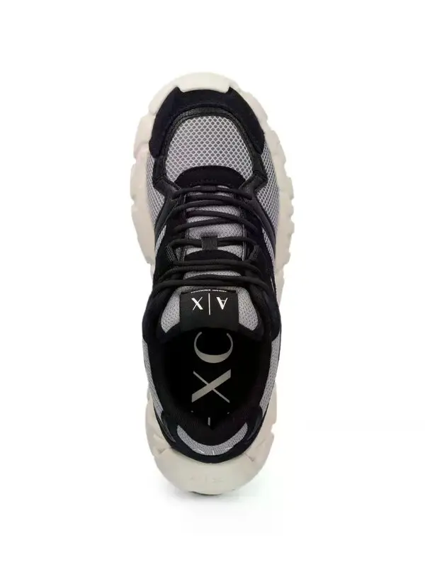 Armani Exchange Paneled Chunky Sole Sneakers - Blue