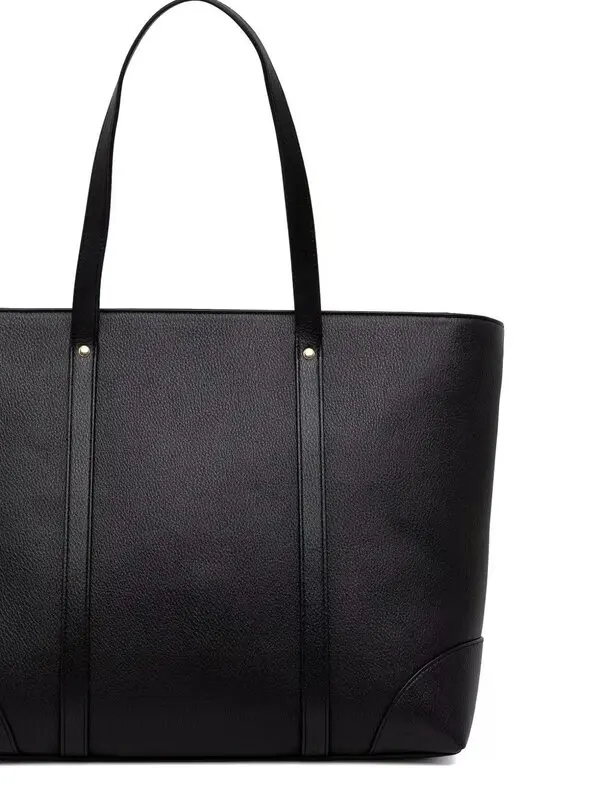Armani Exchange Pebbled-effect Tote Bag With Logo Plaque