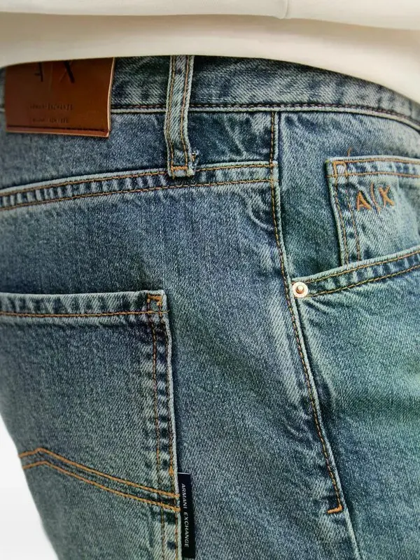 Armani Exchange Logo Embroidered Stonewashed Jeans