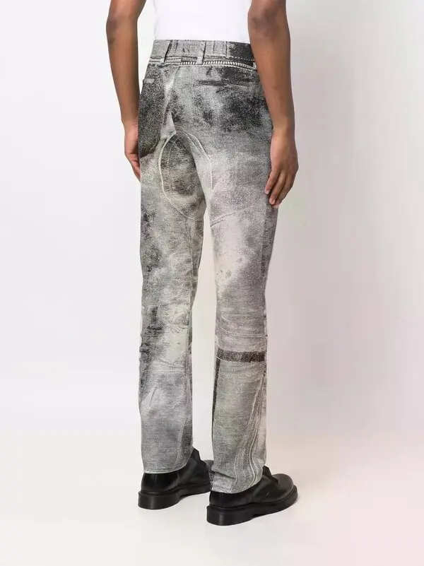 DIESEL® Trompe L'oeil Print Straight-leg Jeans