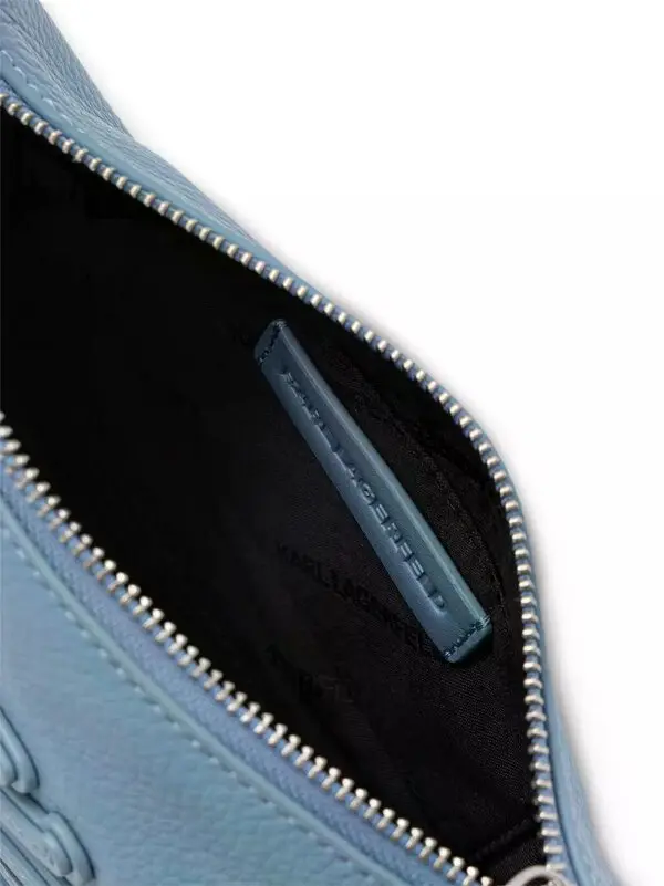 Karl Lagerfeld Logo-patch Leather Crossbody Bag - Blue