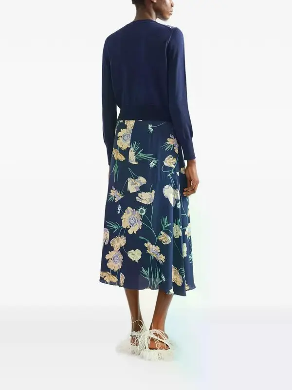 Erdem Floral Print A-line Midi Skirt