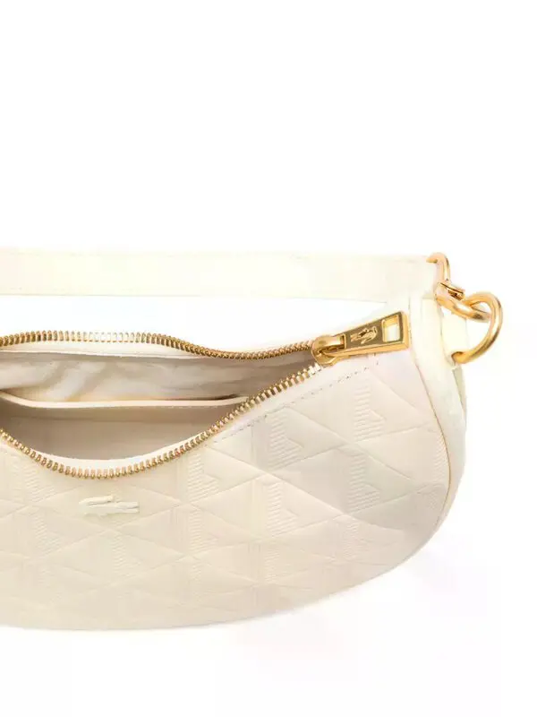 Lacoste Small Moon Monogram-embossed Crescent Shoulder Bag