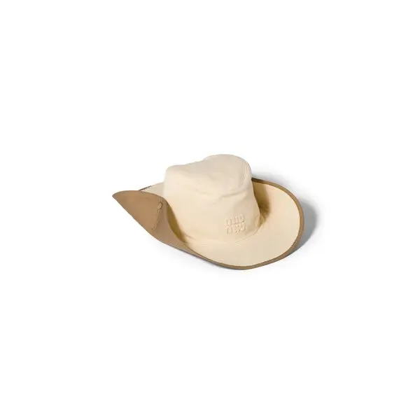Miu Miu Drill Cowboy Hat - Ecru/cork