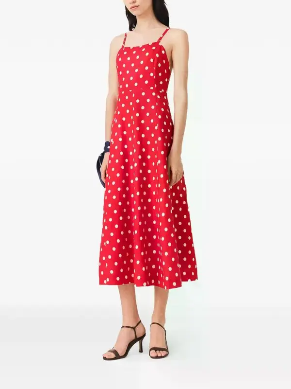 Maje Polka-dot Midi Dress - Red