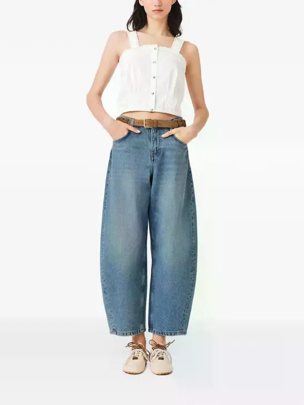 Maje Lace-trimmed Pleated Top - White