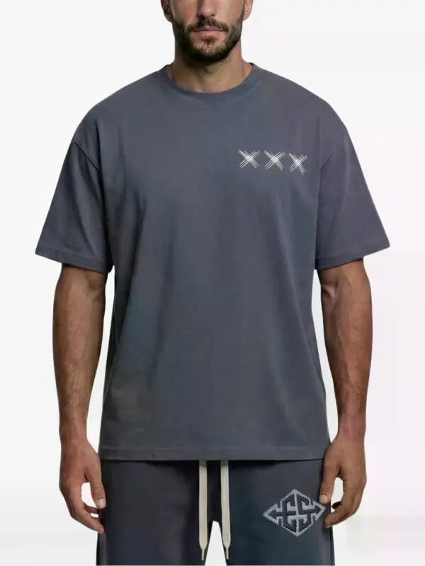 EXIT SOCIETY Graphic-print Dropped-shoulder T-shirt
