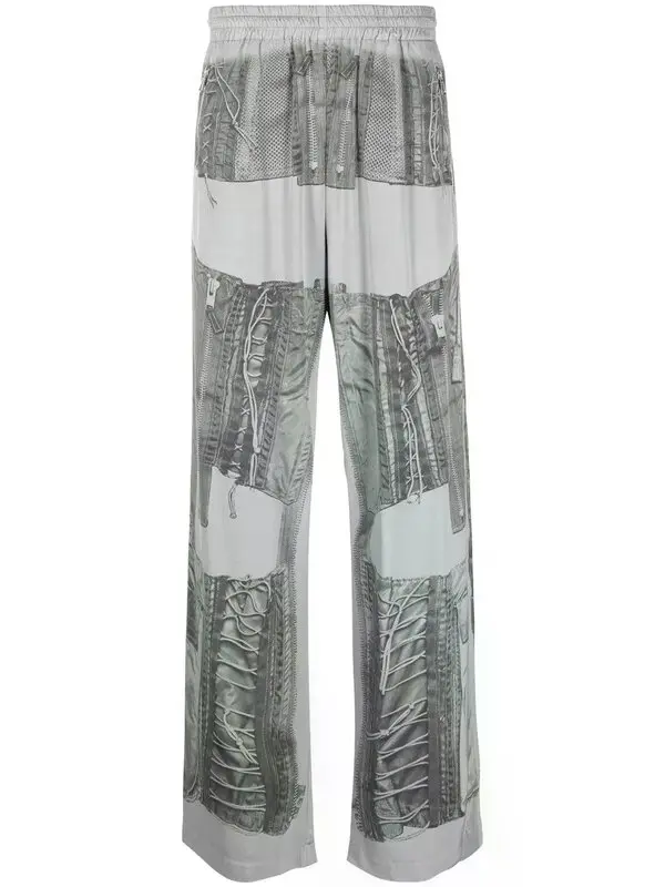 DIESEL® Lace-up Print Trousers - Grey