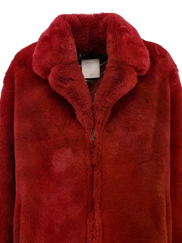 Sandro Faux Fur Single Breasted Coat