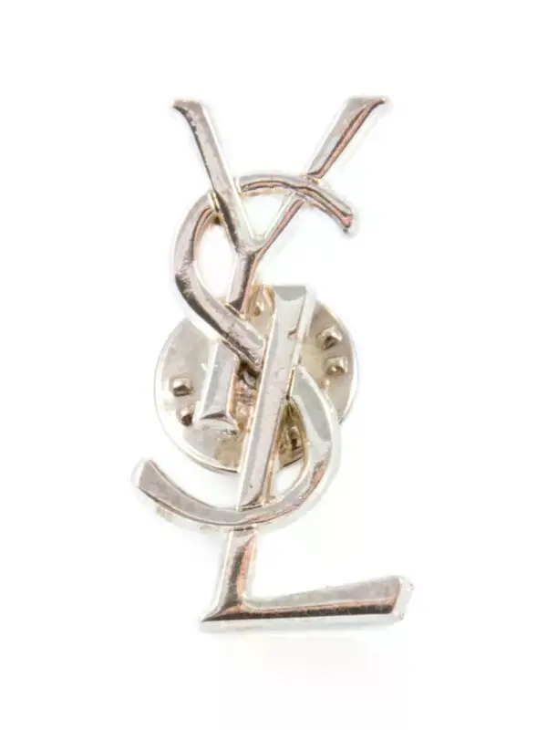 Saint Laurent Cassandre Logo Plaque Pin - Silver