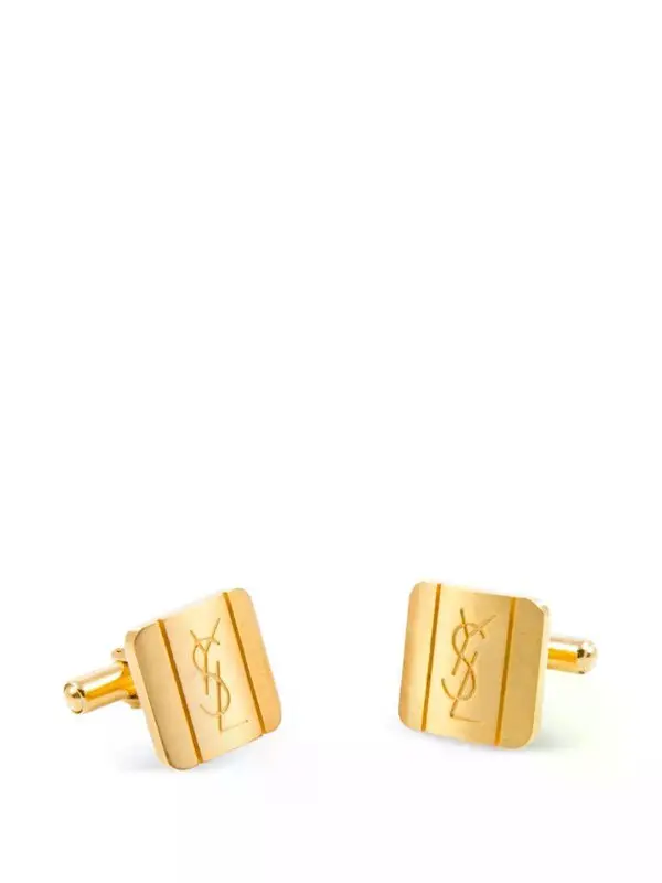 Saint Laurent 1990s Cassandre-logo Square Cuff-links