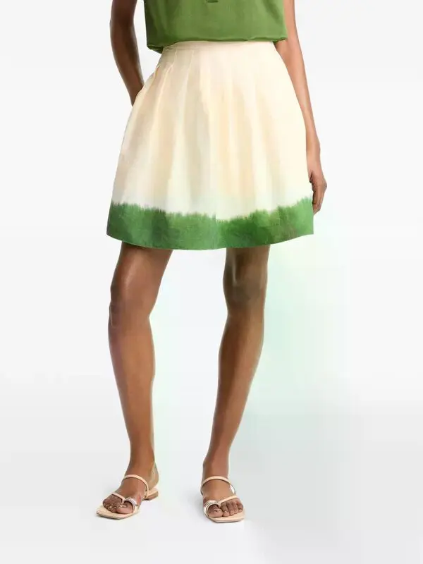Vince Dip-dye Pleated Mini Skirt - Neutrals