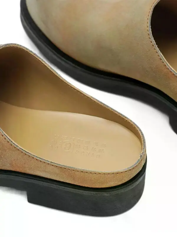 MAISON MARGIELA Biker Washed Suede Mules - Neutrals