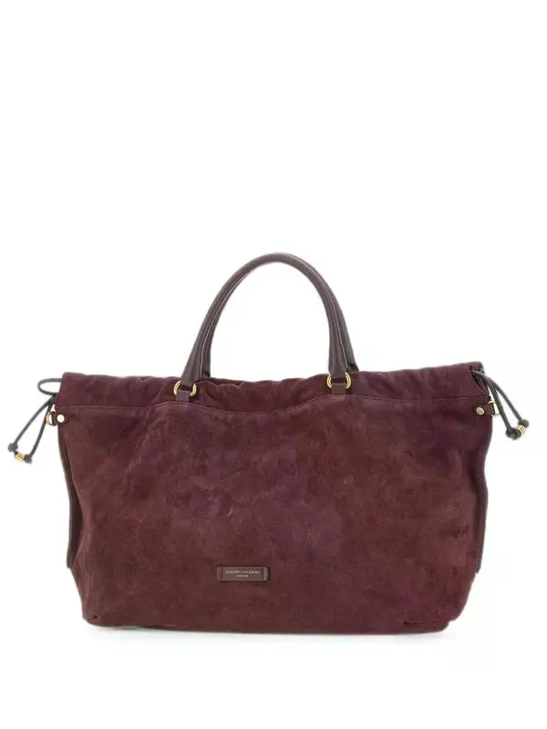 GIANNI CHIARINI Burgundy Suede Tote Bag - Red