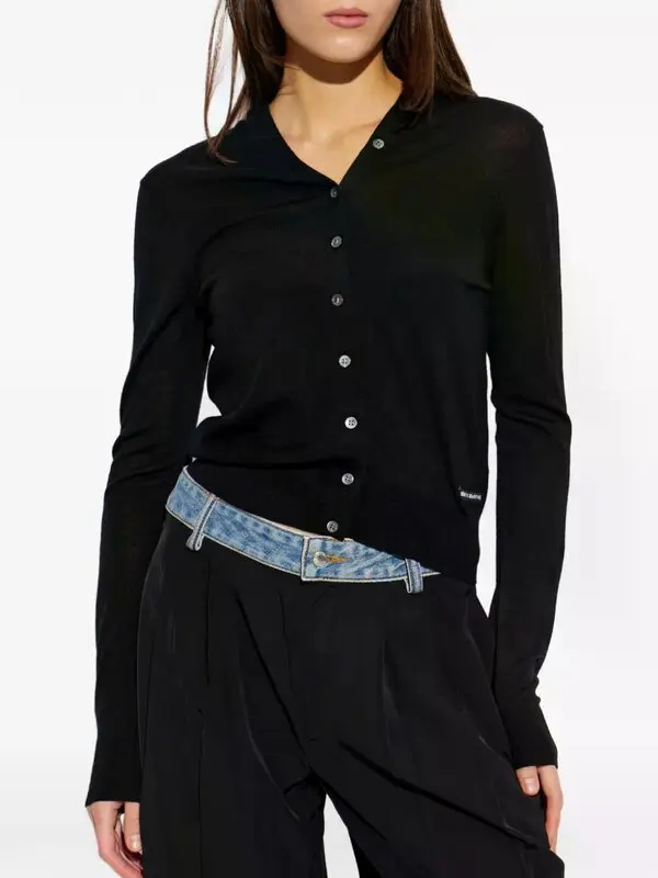 Alexander Wang Button-up Wool Cardigan - Black