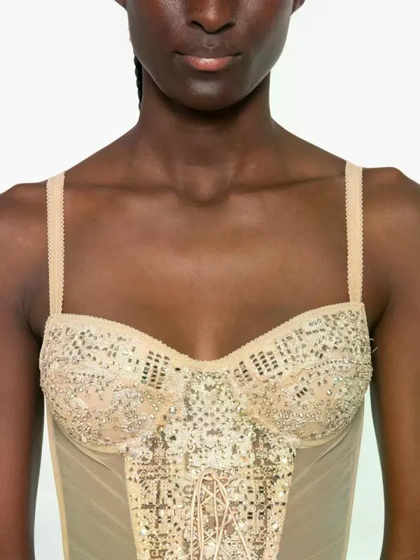 Ermanno Scervino Sequin-embellished Corset Top