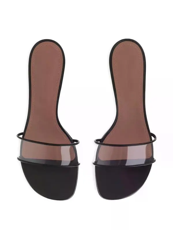 Amina Muaddi Transparent-strap Heeled Sandals - Black