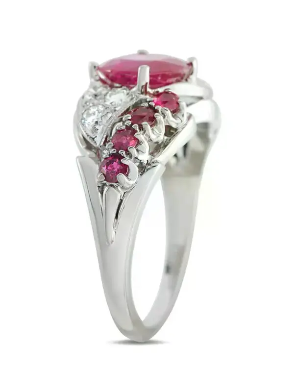 LB EXCLUSIVE 18k White Gold Ruby And Diamond Ring - Silver