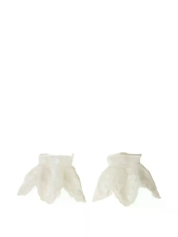 TWINSET Embroidered Ruffled Cuffs - Neutrals