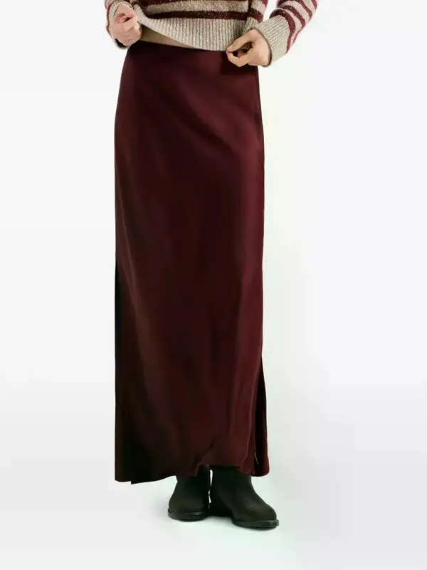 Brunello Cucinelli Satin Cady Fluid Bias-cut Skirt