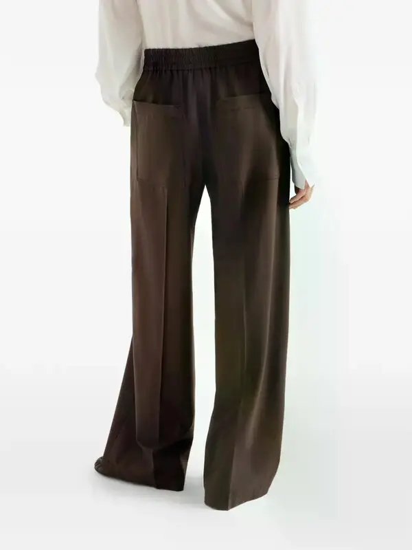 Brunello Cucinelli Tropical Luxury Wool Loose Track Trousers