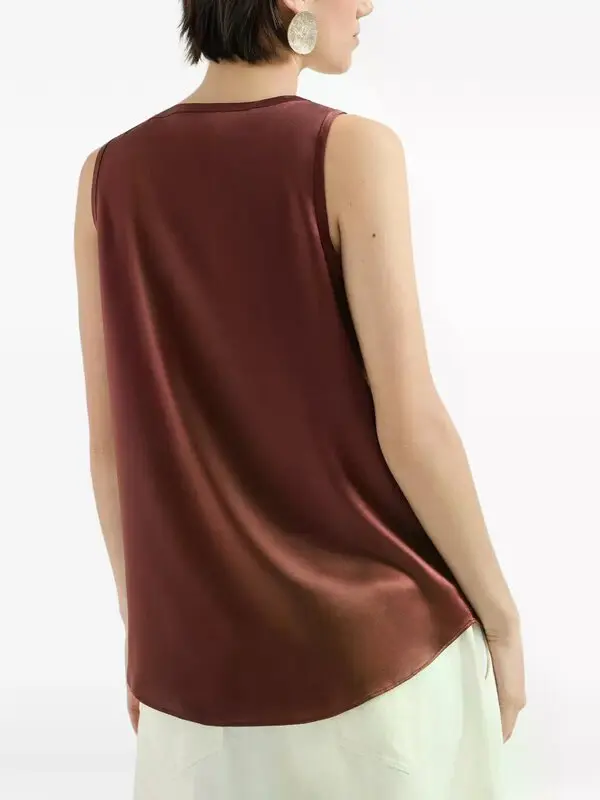 Brunello Cucinelli Stretch Silk Satin Camisole - Brown