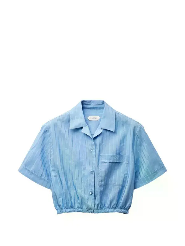 Versace Jacquard Cotton-silk Cropped Shirt