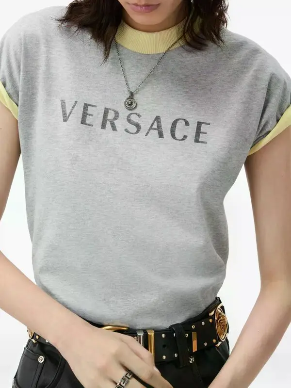 Versace Logo Print Layered Effect T-shirt