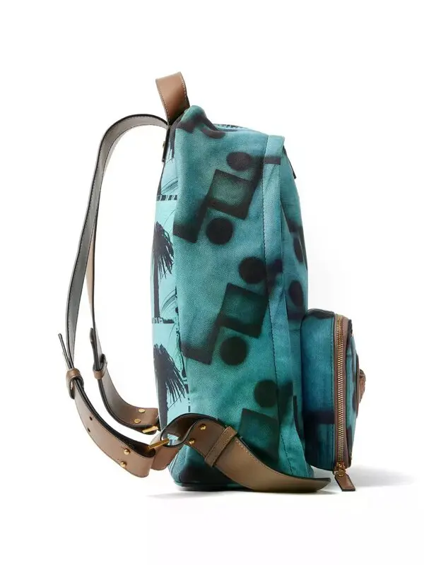 Versace Lou Printed-canvas Backpack