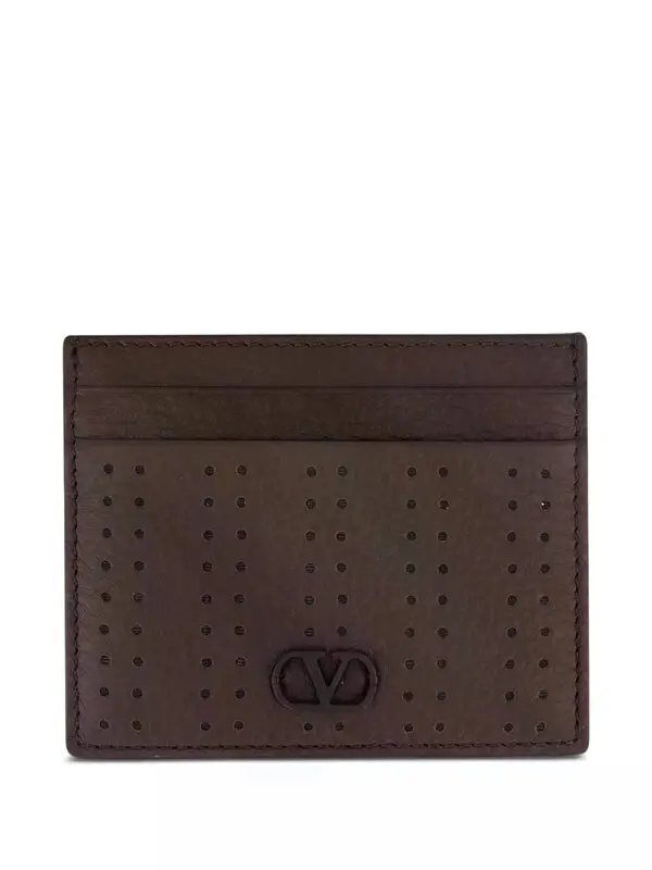 Valentino Garavani Vlogo Perforated Wallet - Brown