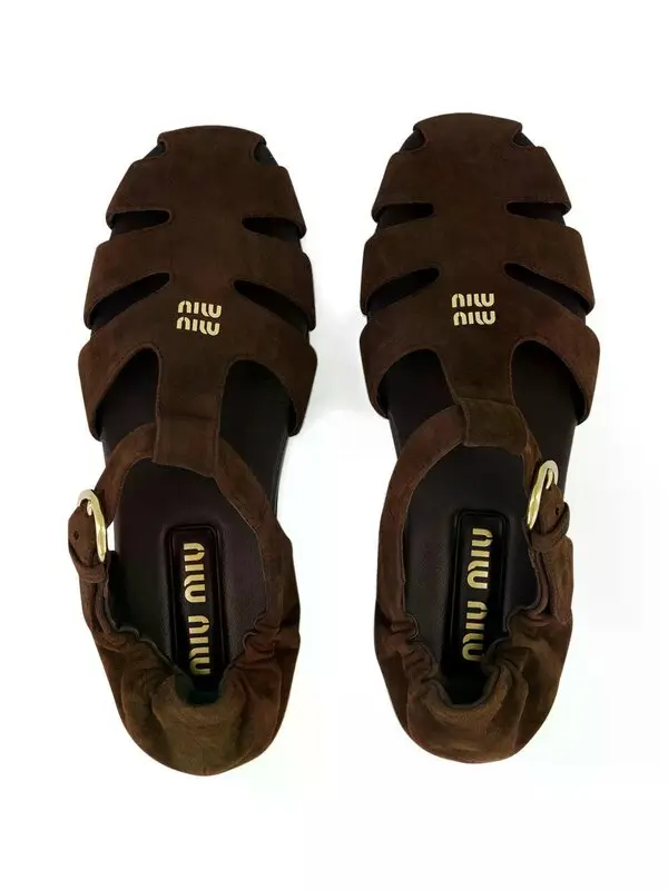 Miu Miu Fisherman Suede Flat Sandals