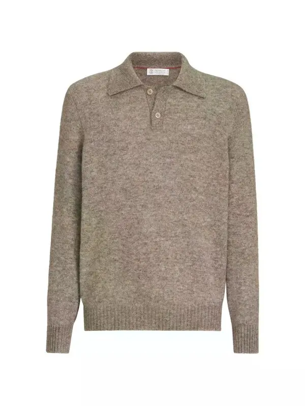 Brunello Cucinelli Alpaca, Cashmere And Wool Knit Polo