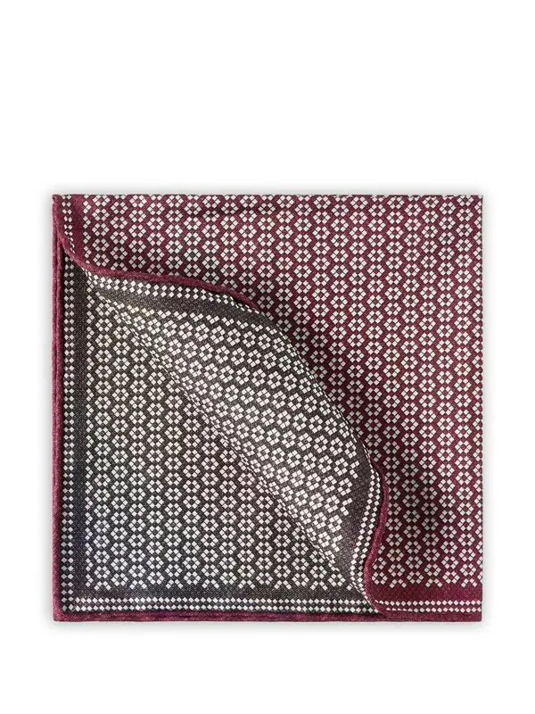 Brunello Cucinelli Silk Geometric-pattern Pocket Square - Red