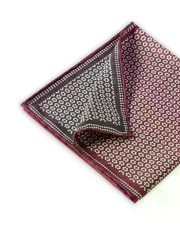 Brunello Cucinelli Silk Geometric-pattern Pocket Square - Red