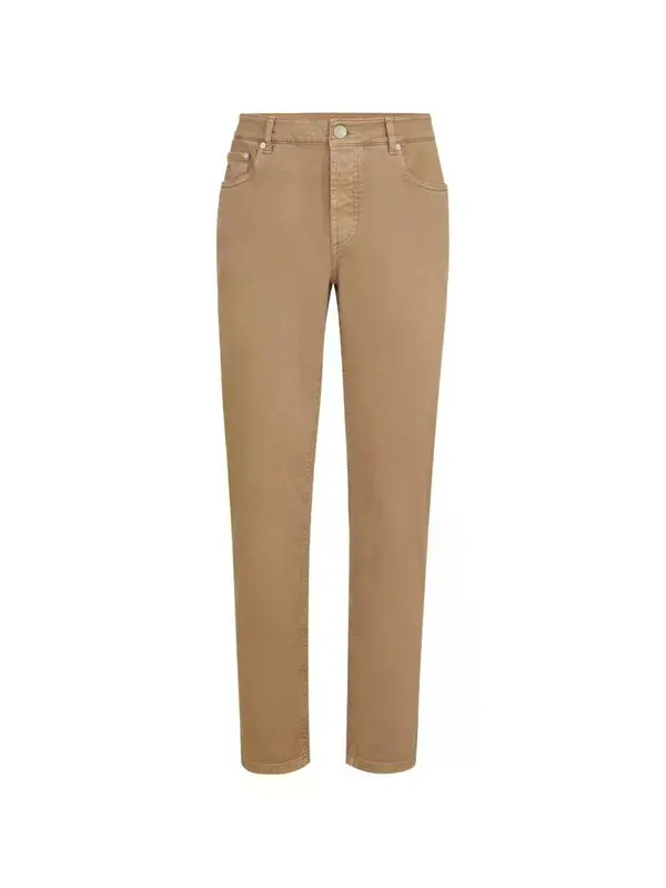 Brunello Cucinelli Garment-dyed Comfort Lightweight Denim Traditional Fit Five-pocket Trousers - Neutrals