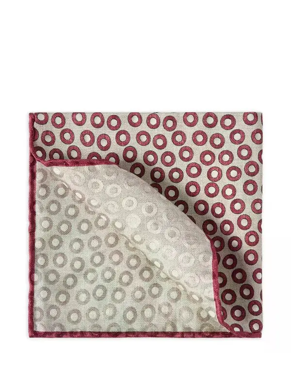 Brunello Cucinelli Spotted-pattern Silk Pocket Square - Neutrals
