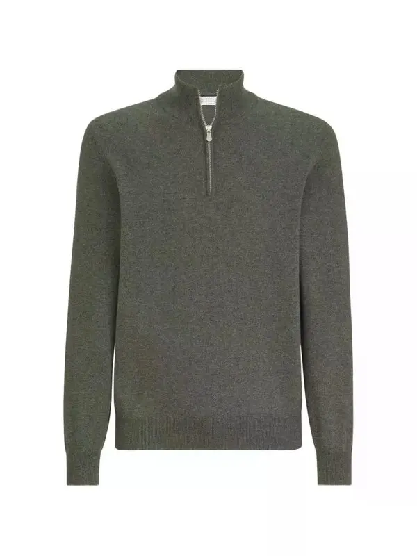 Brunello Cucinelli Cashmere Half-zip Sweater - Grey