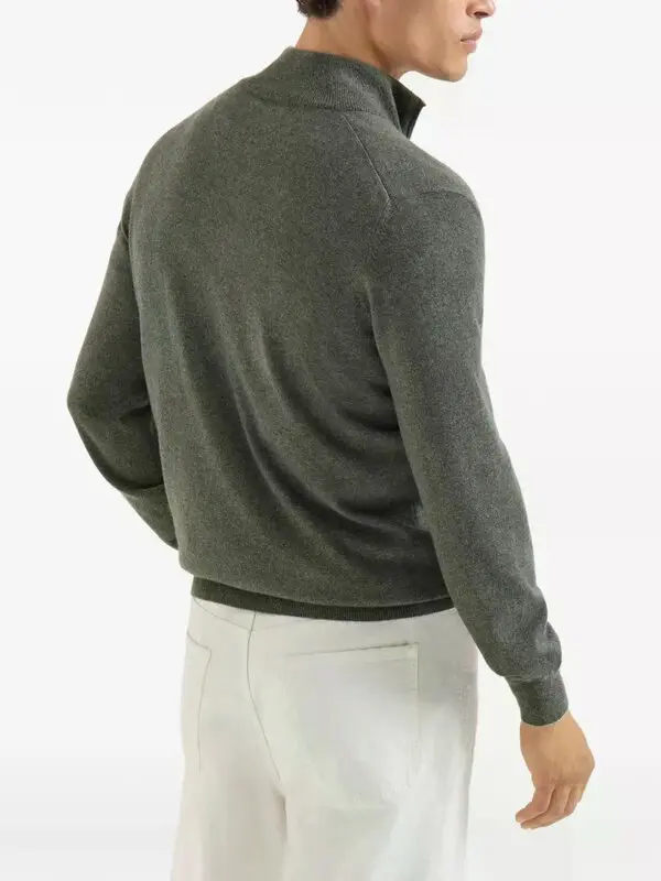 Brunello Cucinelli Cashmere Half-zip Sweater - Grey