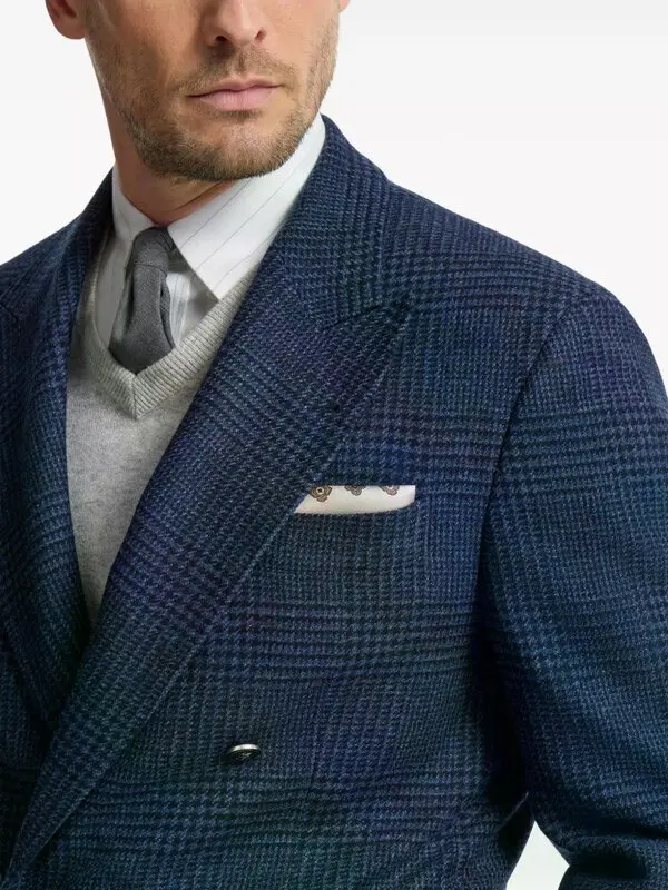 Brunello Cucinelli Silk Pocket Square With Medallion Design - Neutrals