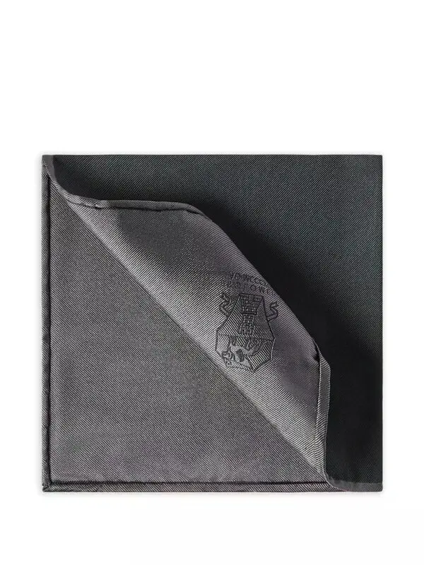 Brunello Cucinelli Logo-print Pocket Square - Grey