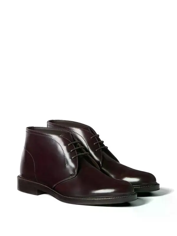 Brunello Cucinelli Polished Calfskin Chukka Boots