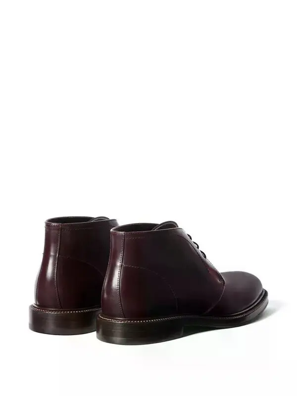 Brunello Cucinelli Polished Calfskin Chukka Boots