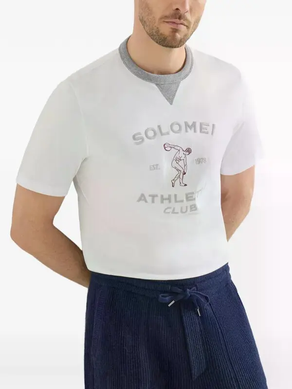 Brunello Cucinelli Cotton-jersey Crew-neck T-shirt With Print - White