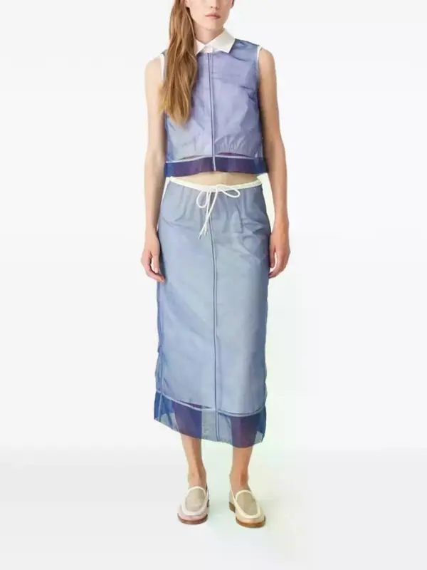Maje Blanca Miró Organza Overlay Sleeveless Shirt